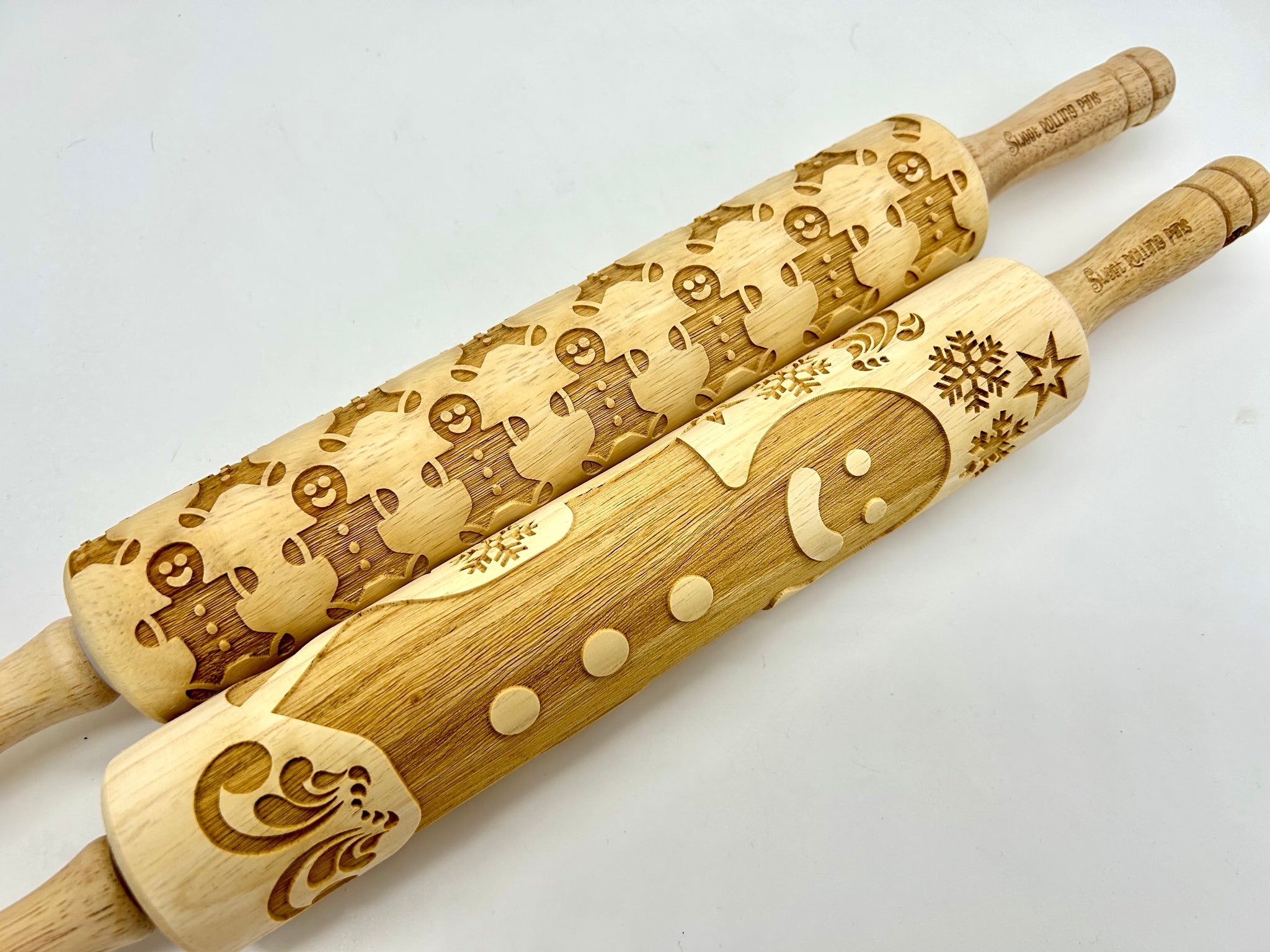 Gingerbread Man Large Christmas Embossed Rolling Pin – sweetrollingpins