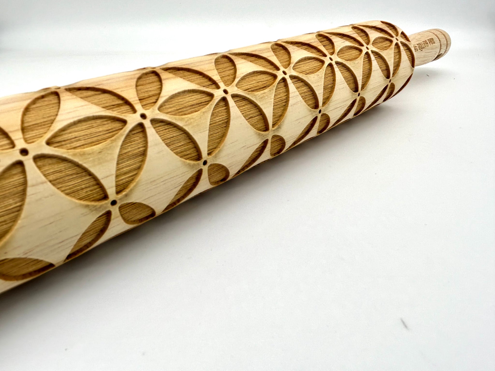 Embossed Orange Peel Rolling Pin – Wooden Rolling Pin for Pottery ...