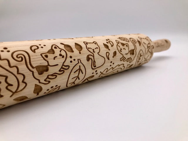 Embossed Nature Loving Kitty Cat Rolling Pin – sweetrollingpins